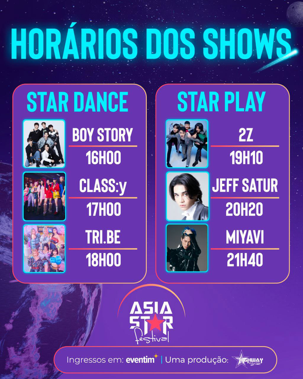 Asia Star Festival divulga horários dos shows de sua aguardada primeira ...